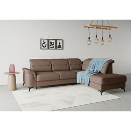 Sit & More sit&more Ecksofa &raquo;Sinatra L-Form&laquo; mit Ottomane, optional mit Kopfteilverstellung und Armteilfunktion braun 98% Polyester, 2% Polyamid