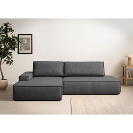 Home Affaire Ecksofa &raquo;SHERWOOD, Schlafsofa in L-Form offen (275cm), Cord, Leinenoptik&laquo; Schlaffunktion und Bettkasten, Kedernaht, hoher Sitz- & 