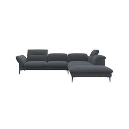 FLEXLUX Ecksofa &raquo;Salino, Funktionssofa mit Ottomane, Relaxsofa, Ecksofa&laquo; Sofa mit Arm- und Kopfteil-Verstellungen, Kaltschaum & Stahl-Wellen grau 100%