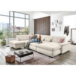 Die PlanBar Ecksofa &raquo;MP-IN16012 L-Form, mit Kaltschaum-Polsterung&laquo; inkl. Sitztiefenverstellung wahlweise mit weiteren Funktionen beige 85% Polyester;