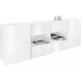 Home Affaire Sideboard &raquo;Miro&laquo; Breite 241 cm mit dekorativem Siebdruck wei&szlig;