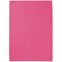Biederlack Babydecke &raquo;Babydecke Wool Knit&laquo; 75 x 100, mit kontrastfarbigem Patentrand rosa Wolle