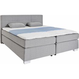 Jockenh&ouml;fer Boxspringbett &raquo;Evita&laquo; inkl. Topper und Kissen, erh&auml;ltlich in 140 & 180cm Breite grau Topper: 100% Polyurethan, Bezug (100% Polyester) abnehmbar und 