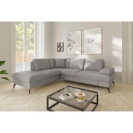 Sit & More sit&more Ecksofa &raquo;Morris Jubi L-Form, B: 238 cm&laquo; mit Armteilfunktion & 1 Zierkissen, optional Bettfunktion grau 100% Polyester
