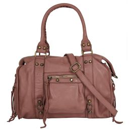 Samantha Look Damen Shopper echt Leder, Made in Italy rosa