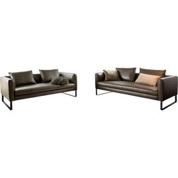 3C Candy Sofa &raquo;Avola bequem und elegantes Leder-Sofaset, tolle Verarbeitungsdetails&laquo; Garnitur: Sofaset bestehend aus 2,5-Sitzer und 3-Sitzer gr&uuml;n