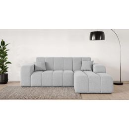 OTTO home Ecksofa &raquo;CASSY L-Form, Schlafsofa mit Bettkasten, Ma&szlig;e B/T/H: 245/165/88 cm&laquo; mit 2 R&uuml;ckenkissen, Recamiere rechts oder links bestellbar grau