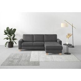 Home Affaire Ecksofa &raquo;Summer L-Form&laquo; mit Recamiere, mit oder ohne Bettfunktion und Bettkasten, Cord-Bezug grau 100% Polyester