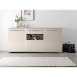 OTTO home Kommode &raquo;Piano&laquo; (H/B/T): 84,6/150/45,2cm, Hochglanz UV lackiert, Soft-Close Funktion beige Spanplatte