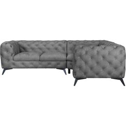 Home Affaire Chesterfield-Sofa &raquo;Ecksofa GLYNIS L-Form mit Wellenunterfederung, Ma&szlig;e B/T/H 264/204/75cm&laquo; aufw&auml;ndige Knopfheftung, moderne Chesterfield 