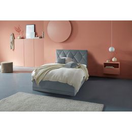 Westfalia Schlafkomfort Polsterbett &raquo;Adamas&laquo; auch mit Bettkasten, Knopfheftung mit Strasssteinen grau Bezug: 100% Polyester, Polsterung: Polsterwatte, Material Gestell: 