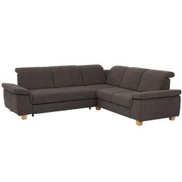 Home Affaire Ecksofa &raquo;Dalia L-Form&laquo; mit Federkernpolsterung, wahlweise mit Bettfunktion, Bettkasten grau Luxus-Microfaser Florence (100% Polyester);