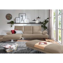 W.Schillig Ecksofa &raquo;broadway, Designsofa mit tollem Sitzkomfort, L-Form&laquo; Sitztiefenverstellung, Kopfteil- & Seitenteilverstellung, Breite 291cm braun 