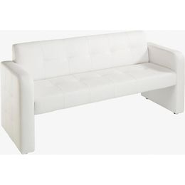 exxpo - sofa fashion Sitzbank &raquo;Barista K&uuml;chensofa, kompakte Stellma&szlig;e, Sitzh&ouml;he 49cm&laquo; mit R&uuml;ckenlehne wei&szlig; Carabu (50%Polyester, 35%Polyacryl, 15%