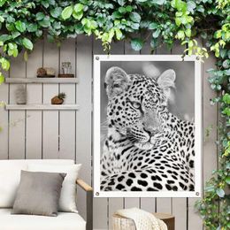 Reinders Poster &raquo;Leopard&laquo; Outdoor f&uuml;r Garten oder Balkon schwarz Leinwand