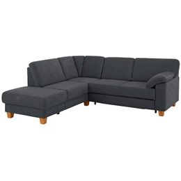 Home Affaire Ecksofa &raquo;Belfort L-Form&laquo; mit Federkern, wahlweise mit Bettfunktion und Stauraum grau Struktur fein ( 100% Polyester);Luxus-Microfaser 