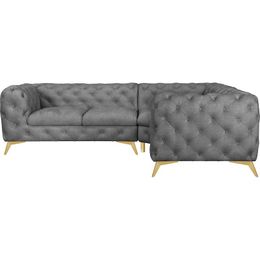 Home Affaire Chesterfield-Sofa &raquo;Ecksofa GLYNIS L-Form mit Wellenunterfederung, Ma&szlig;e B/T/H 264/204/75cm&laquo; aufw&auml;ndige Knopfheftung, moderne Chesterfield 