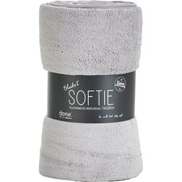 done. Wohndecke &raquo;Softie&laquo; Extra weiche Wohndecke aus softigem Teddy-Stoff, Kuscheldecke grau Polyester