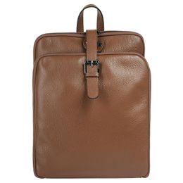 CLUTY Damen Cityrucksack echt Leder, Made in Italy braun B/H/T: 32cm x 25cm x 8cm, onesize