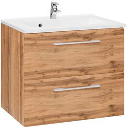 Welltime Waschbeckenunterschrank &raquo;Soria&laquo; Badm&ouml;bel, Waschtisch inkl. Waschbecken, Breite 60 cm braun