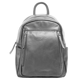 Samantha Look Damen Cityrucksack echt Leder, Made in Italy schwarz B/H/T: 27cm x 23cm x 11cm, onesize