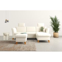Home Affaire Ecksofa &raquo;Trelleborg L-Form&laquo; Federkern-Polsterung, wahlweise mit Bettfunktion und Bettkasten beige 100% Polyester