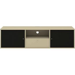 TV-Board &raquo;Mistral Fernsehschrank, Medienm&ouml;bel, H&auml;ngend&laquo; mit T&uuml;ren mit Akustikstoff, Kabeldurchf&uuml;hrung, Lowboard, B: 161,5 cm beige