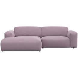 FLEXLUX Ecksofa &raquo;Lucera Chaislongue rechts oder links, L-Form, bequem&laquo; modern & anschmiegsam, Kaltschaum, Stahl-Wellenunterfederung lila 85% Polyester