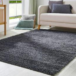 OTTO home Hochflor-Teppich &raquo;Canberra&laquo; rechteckig 40 mm H&ouml;he Uni Farben, weich & kuschelig, Wohnzimmer, Schlafzimmer grau Polypropylen (PP)