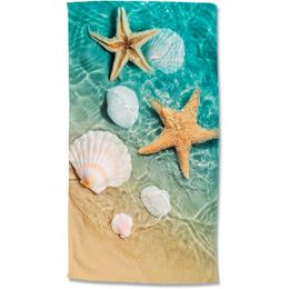 Good Morning Strandtuch &raquo;Beachvibe&laquo; Mikrofaser, 100x180, Schnelltrocknend, Strand, Meer, Erwachsene bunt Microfaser, Obermaterial: 100% Polyester