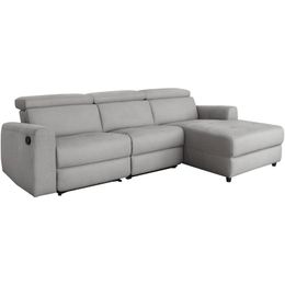 Home Affaire Ecksofa &raquo;Sentrano, L-Form,&laquo; 275 cm, man. o. elektr. Relaxfunktion und USB/Kopfverstellung grau NaturLEDER /Kunstleder (Das Leder hat eine
