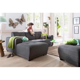 Home Affaire Hocker &raquo;Langeland&laquo; passend zur Serie "Langeland" grau Webstoff (100% Polyester);Filzoptik (100% Polyester);Struktur (100% Polyester)