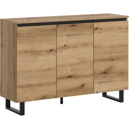 Home Affaire Sideboard &raquo;TOMA, Breite: 120 cm, mit Metall-Kufen-Fu&szlig;, 3 T&uuml;ren, 3 Einlegeb&ouml;den&laquo; Anrichte, Kommode, Schrank, Board, Higboard FSC -