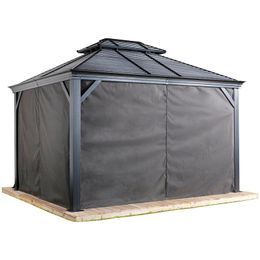 Sojag Pavillonseitenteil passend f&uuml;r Pavillon Messina/Mykonos 10x14 grau Polyester