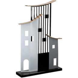 Casablanca by Gilde Dekoobjekt &raquo;Standrelief Haus Metropolitan grau; schwarz H. 47,5 cm&laquo; grau Metall