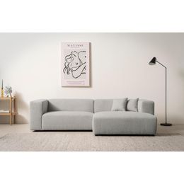 Home Affaire Ecksofa &raquo;BAKELS, L-Form in Cord oder Boucle-Stoff, moderne Couch&laquo; wahlweise Recamiere rechts/links, bequemer Sitzkomfort grau