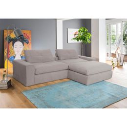 Alina Ecksofa &raquo;Sandy&laquo; mit losen Sitz- und R&uuml;ckenkissen grau Chenille (100% Polyester)