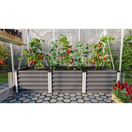 Vitavia Hochbeet &raquo;Meta In&Out 401 S&laquo; BxTxH: 65x185x40 cm, granit/ alu grau