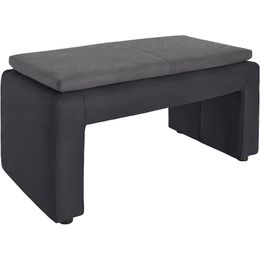exxpo - sofa fashion Polsterhocker Breite 100 cm schwarz Strukturstoff (88%Polyester, 12% Nylon);Luxus-Microfaser (Zusammensetzung: 10% Baumwolle, 90%