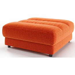 3C Candy Polsterhocker &raquo;Stripes&laquo; Passend zur Serie Stripes, Chenille-Bezug orange 100% Polyester