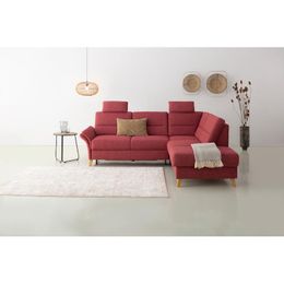 Home Affaire Ecksofa &raquo;Westerland L-Form&laquo; Federkern-Polsterung, wahlweise mit Bettfunktion, Bettkasten lila 100% Polyester