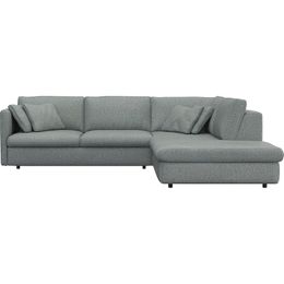 FLEXLUX Ecksofa &raquo;Lovane, elegant und zeitlos, bequem, L-Form&laquo; Weich & anschmiegsam, gro&szlig;e Sitztiefe auf Kaltschaum, Dekokissen inkl. blau 62% 