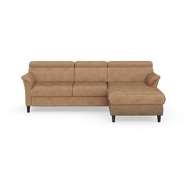 Sit & More sit&more Ecksofa &raquo;Marano L-Form&laquo; inklusive Kopfteilverstellung, wahlweise mit Bettfunktion, Bettkasten braun 100% Polyester