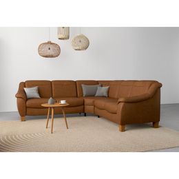 Home Affaire Ecksofa &raquo;Caldera L-Form&laquo; Federkern, wahlweise mit Kopfteilverstellung, Bettfunktion, Bettkasten braun 100% Polyester