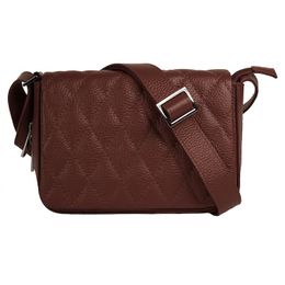 CLUTY Damen Henkeltasche echt Leder, Made in Italy braun