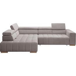 exxpo - sofa fashion Ecksofa &raquo;Elianos, hoher Sitzkomfort, aufwendige Kreuzsteppung im Sitz, L-Form&laquo; Kopfteile & Sitztiefe verstellbar, ohne 