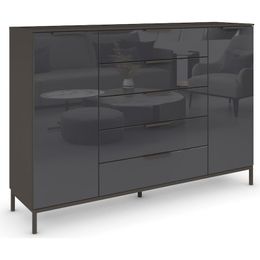 Rauch Schubkastenkommode &raquo;Kommode T&uuml;rkommode Sideboard Kombikommode FLIPP mit Glasfront&laquo; Breite 160/180 cm mit 4 Einlegeb&ouml;den, 2-trg mit 5 Schubladen 
