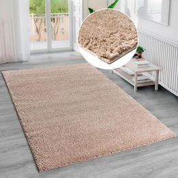 Bruno Banani Hochflor-Teppich &raquo;Shaggy Soft&laquo; rechteckig 30 mm H&ouml;he gewebt, Uni Farben, besonders weich und kuschelig, Kundenliebling beige Kunstfaser