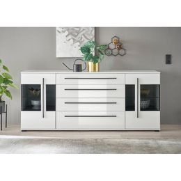 Home Affaire Sideboard &raquo;Cantara, moderner Schrank, Kommode in Eiche Evoke oder wei&szlig;&laquo; schwarze Stangengriffe, ausreichend Stauraum, vielseitig 