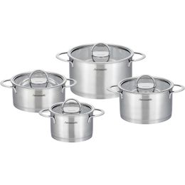 Topf-Set &raquo;Hanseatic&laquo; Set, je 1 Fleischtopf 16/20/24 cm, Bratentopf 20 cm, 8 Stk. tlg. Edelstahl 18/10 silber